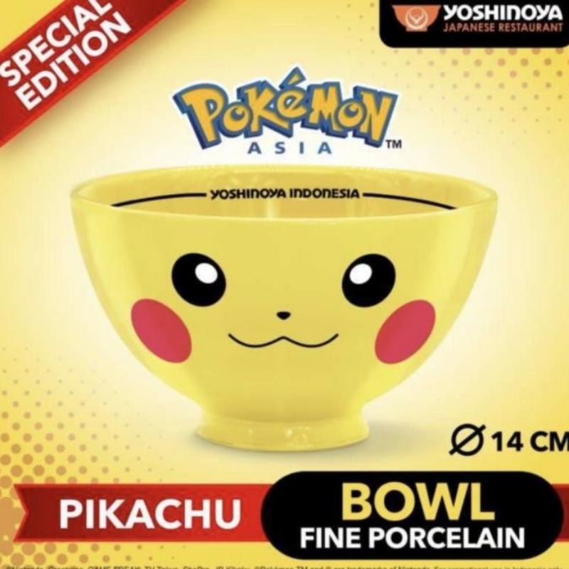 Jual Pikachu Bowl / Mangkok Pokemon Yoshinoya Original Merch Asia ...