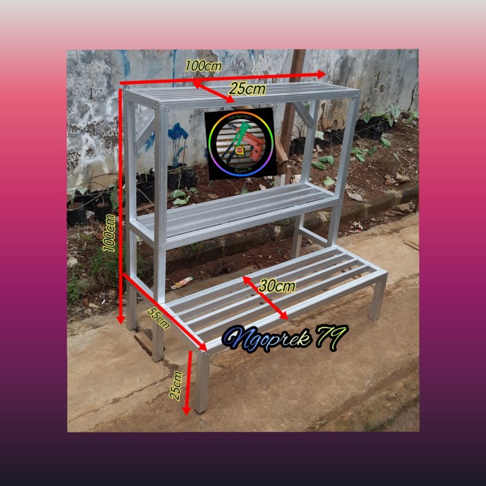Jual rak pot tanaman/bunga baja ringan terbaru 2 tangga 3 susun ...