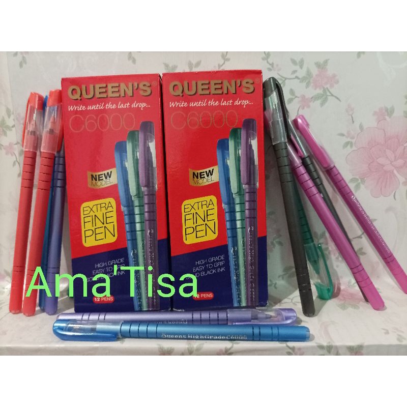 Jual PULPEN QUEEN'S C6000 (1 lusin = 12 PCS) | Shopee Indonesia