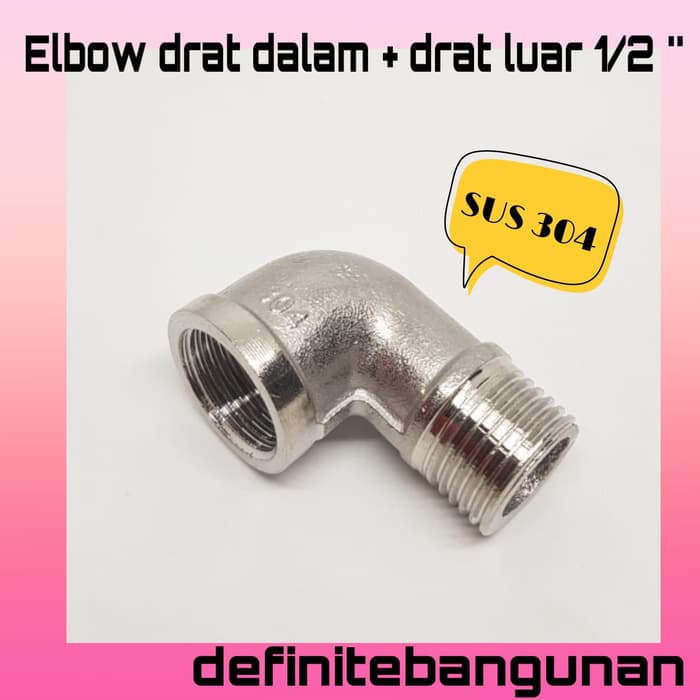Jual miliki ELBOW DRAT DALAM DRAT LUAR SIZE 1/2 INCH SUS 304 Limited | Shopee Indonesia