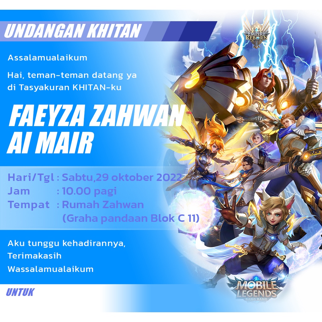 Jual Undangan Khitan Mobile Legend | Shopee Indonesia