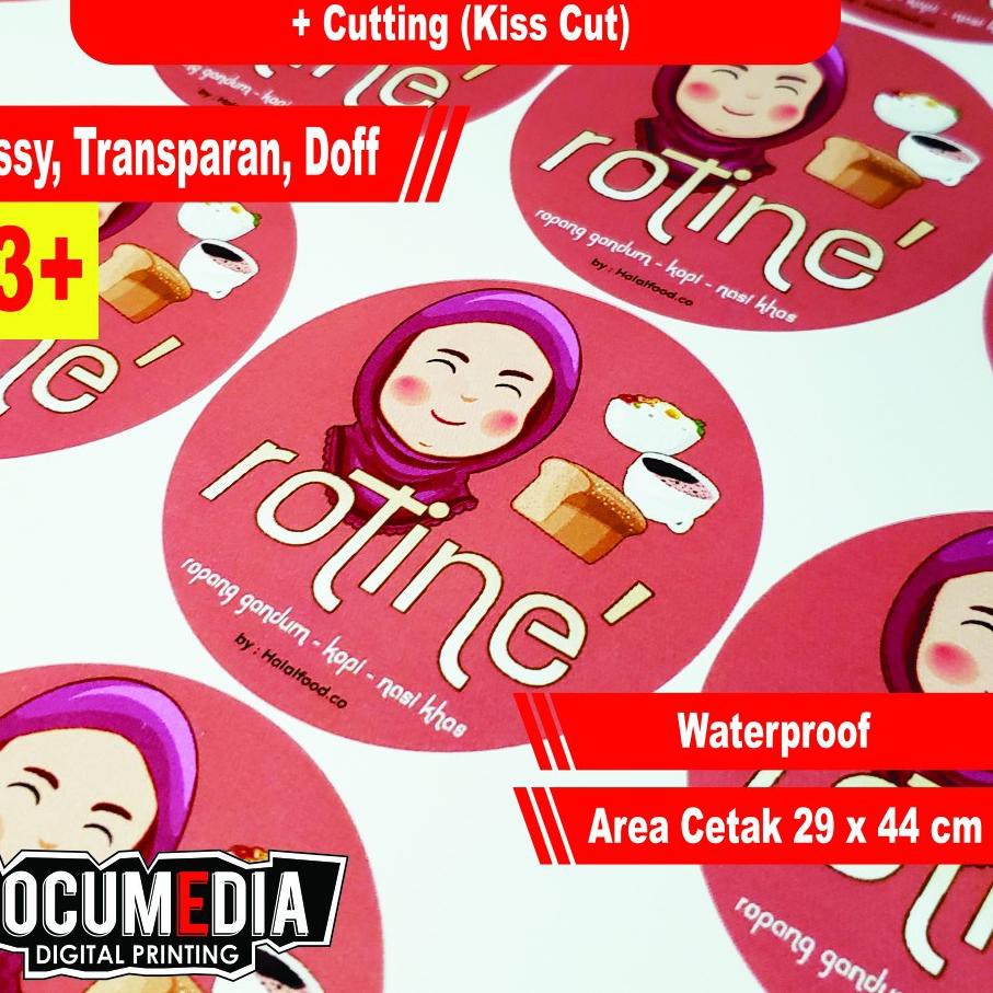 Jual [HARGA PROMO] Cetak Stiker Label Vinyl / Transparan A3+ (Cutting ...