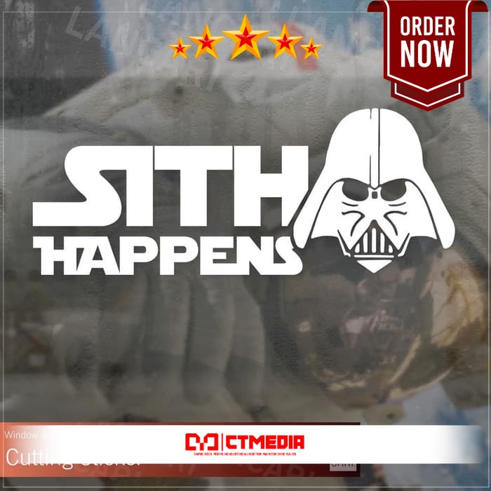 Jual Sticker Cutting Star Wars sith happens Decal Stiker Kaca Wall ...