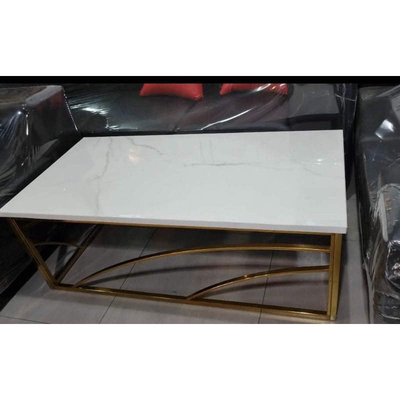Jual Meja Tamu Granit Kaki Stainless Gold Ukuran Besar 60Cm x 120Cm ...