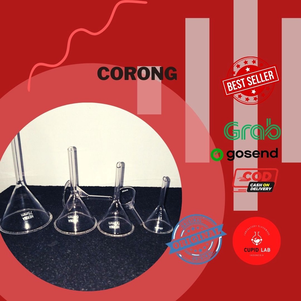 Jual Corong kaca funnel glass herma 75 mm | Shopee Indonesia