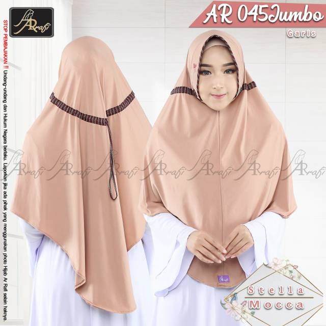 Jual AR045 Jumbo Garis by Hijab Ar Rafi / Bergo Jumbo / Bergo Ar Rafi ...