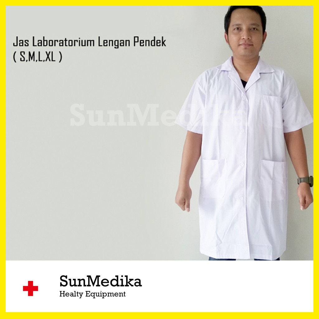 Jual Jas Laboratorium Lengan Pendek | Baju Seragam Lab Ukuran ( S M L ...