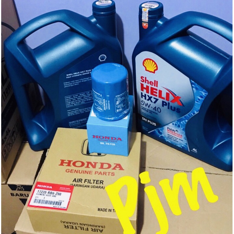 Jual Oli mesin shell helix HX7 5W-40 4L / paket filter + oli honda ...