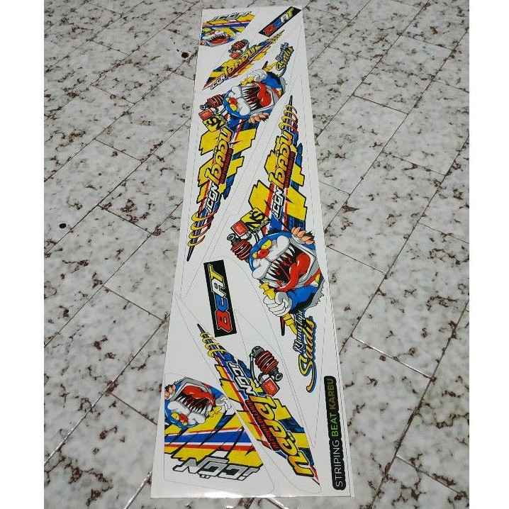Jual stripping sticker lis motor variasi honda Beat karbo/lama motif ...
