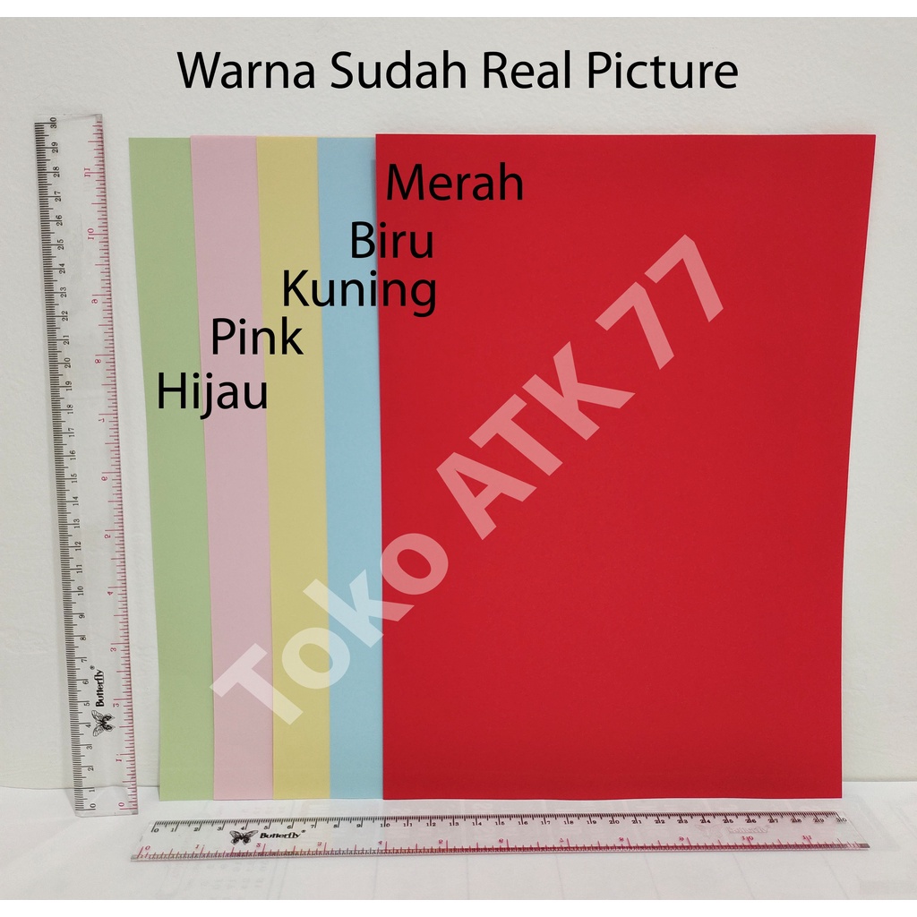Jual Kertas Lipat Sukung Origami HVS Warna Warni Kuning Pink Merah Biru ...