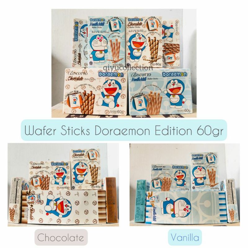 Jual DORAEMON Wafer Sticks Astor Coklat Vanilla Biskitop 60 gr | Shopee ...