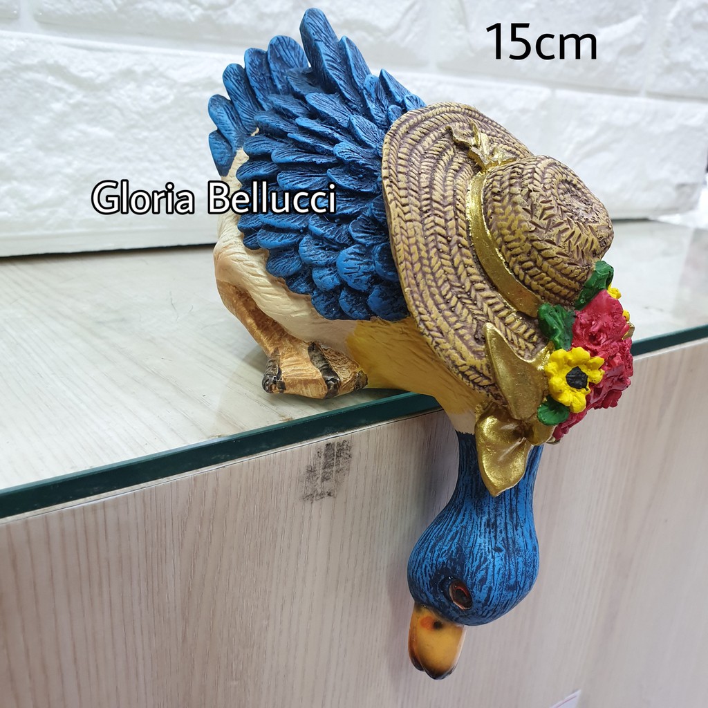 Jual patung pajangan miniatur bebek topi biru tepi pinggir | Shopee ...