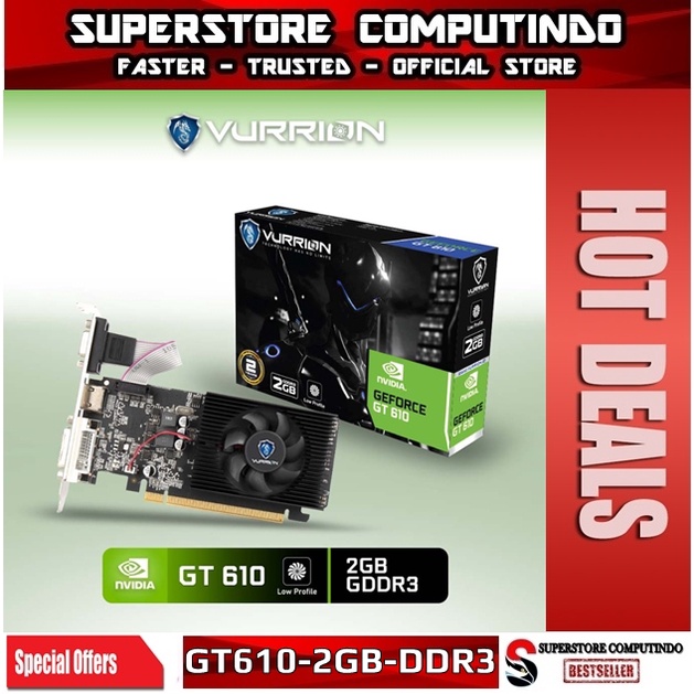 Jual VGA NVIDIA VURRION GT 610 / GT610 LP 2GB DDR3 64-BIT | Shopee Indonesia