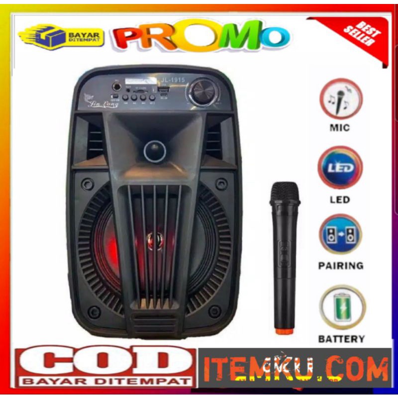 Jual SPEAKER BLUETOOTH KARAOKE JINLONG JL1915 XBAS 6,5INCHI BONUS MIK ...