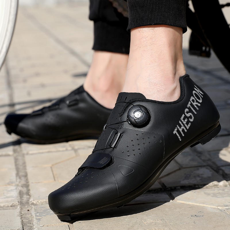 Jual Sepatu sepeda cleat thestron Roadbike MTB Black | Shopee Indonesia