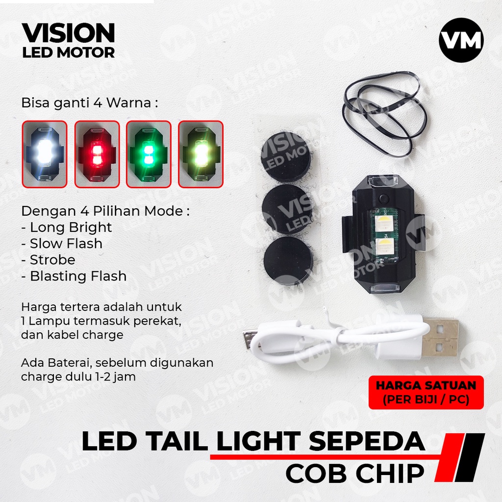 Jual [WERACE] Strobo Lampu LED 7 Warna Universal Anti Tabrakan Untuk ...