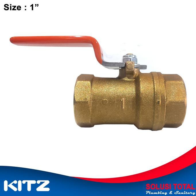 Jual Ball Valve KITZ 1" Kuningan ASLI HOLOGRAM ! Stop Kran 400 WOG 1 inch | Shopee Indonesia