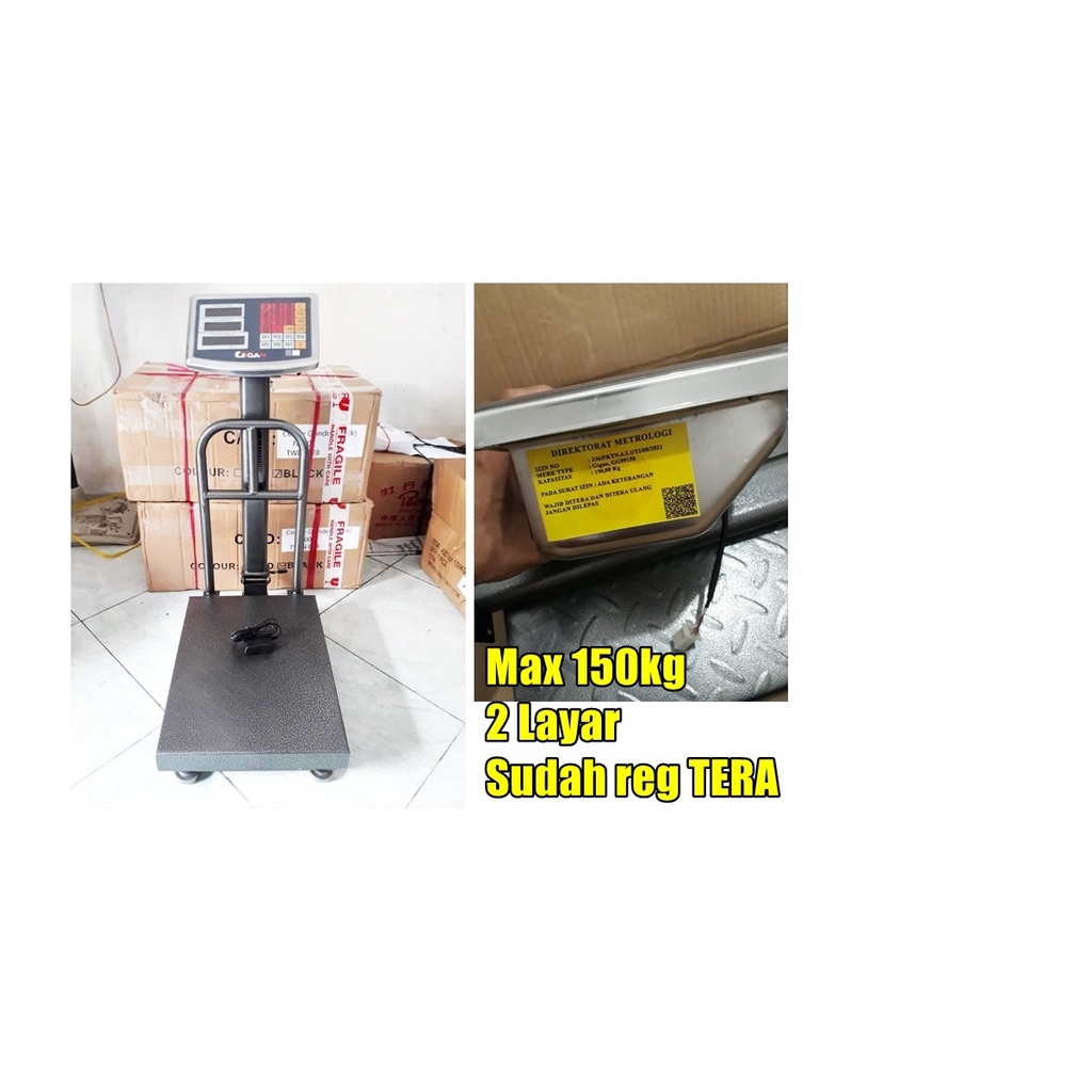 Jual timbangan duduk digital 150kg GIGAN 2 layar / timbangan lantai / timbangan beras ...