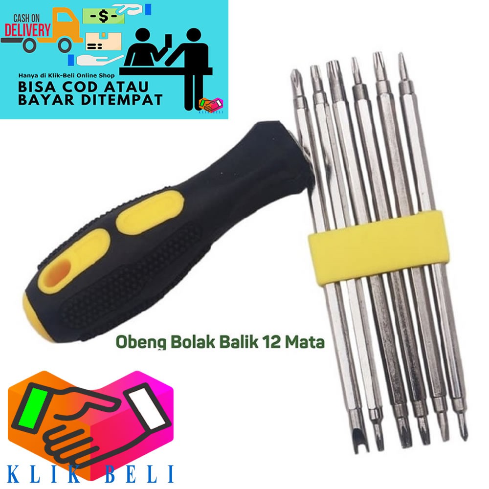 Jual Obeng Set 7 Pcs Obeng Set 12 Mata JF-007 Screwdriver Bolak Balik ...