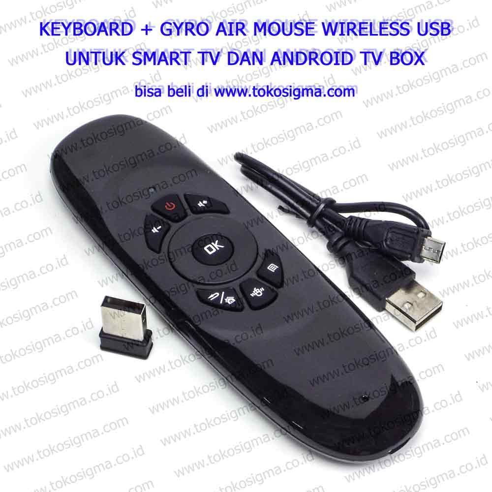 Jual GYROSCOPE AIR MOUSE KEYBOARD USB WIRELESS REMOTE TV ANDROID-PC-MAC ...