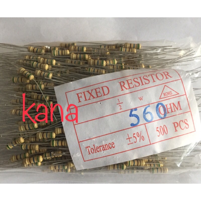 Jual Resistor 1/2 watt 560 Ohm (isi 40 pcs) | Shopee Indonesia