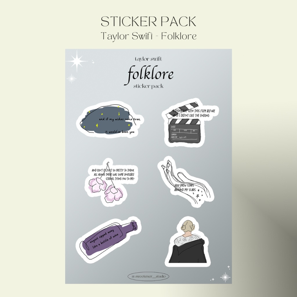 Jual STICKER PACK TAYLOR SWIFT - FOLKLORE ALBUM - SWEETENER STUDIO ...