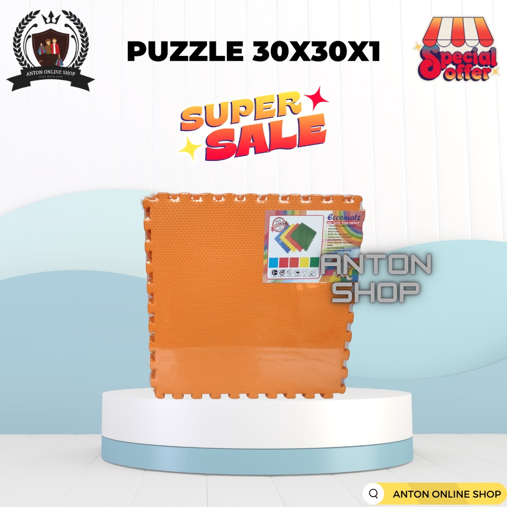 Jual ALAS LANTAI PUZZLE MATRAS TIKAR KARPET 30X30X1CM ORANGE-Orange ...