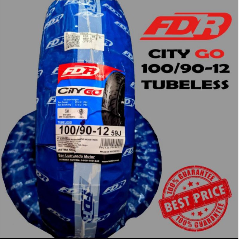 Jual Ban Motor New Scoopy Ring 12 Depan +Pentil Tubless 100/90-12 Fdr ...