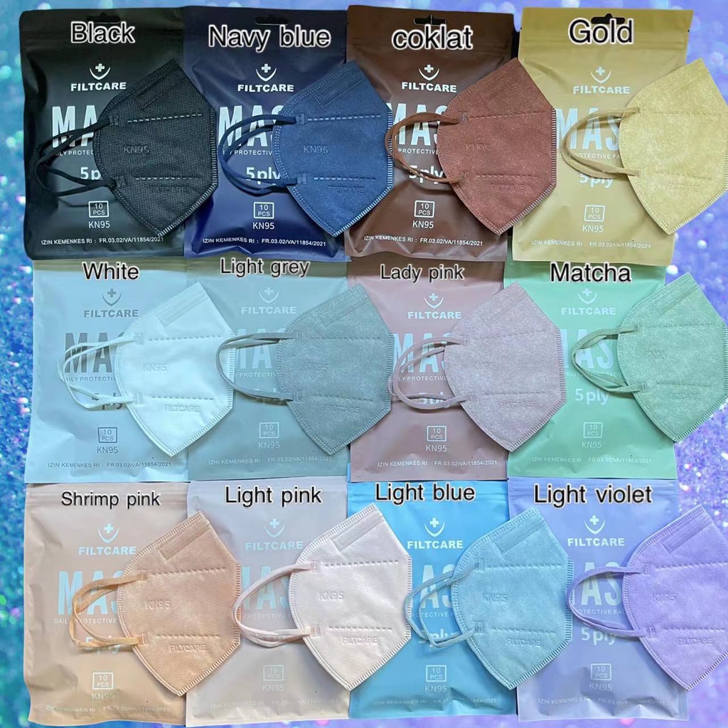 Jual [ KN95 FILTCARE ] MASKER KN 95 MASKER KN95 KEMENKES RI 5 PLY ISI ...