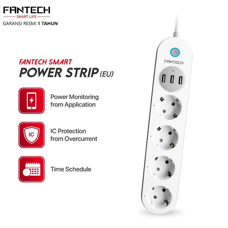Jual FANTECH Smart Power Strip Colokan Stop Kontak Wifi Smart Home SPS0101 | Shopee Indonesia