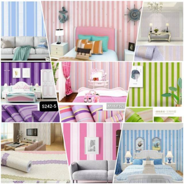 Jual Wallpaper garis garis/wallpaper sticker /wallpaper riau ...