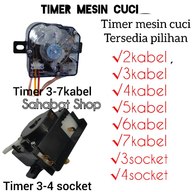 Jual TIMER MESIN CUCI MULTI WASH / SPIN LENGKAP DARI 2 3 4 5 6 7 KABEL ...