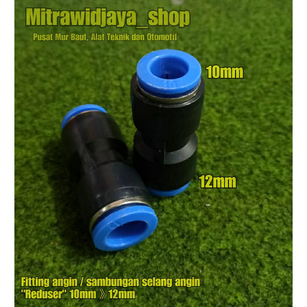 Jual eduser selang angin pneumatic sambungan selang klakson telolet model i 10mm ke 12mm XPG 10 ...