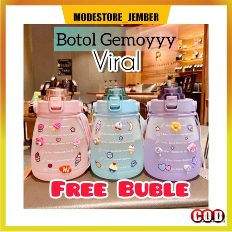 Jual BOTOL MINUM VIRAL 1,3 LITER/BOTOL KOREA GEMOY TANPA STICKER ...