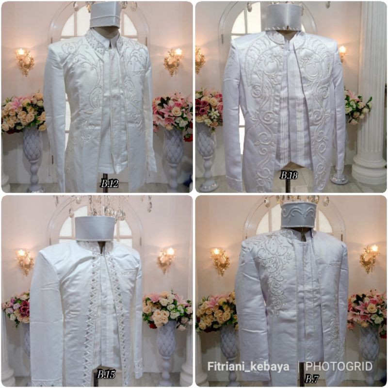 Jual beskap bridal/beskap pengantin/basofi putih/baju akad pengantin ...