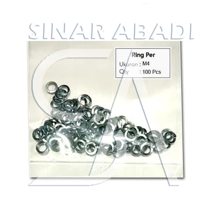 Jual RING PER M 4 - RING PER BAUT M4 ISI 100 PCS | Shopee Indonesia