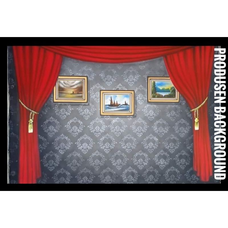 Jual Kain Background Foto Studio 3x2,5m Motif Dinding Tirai Merah ...
