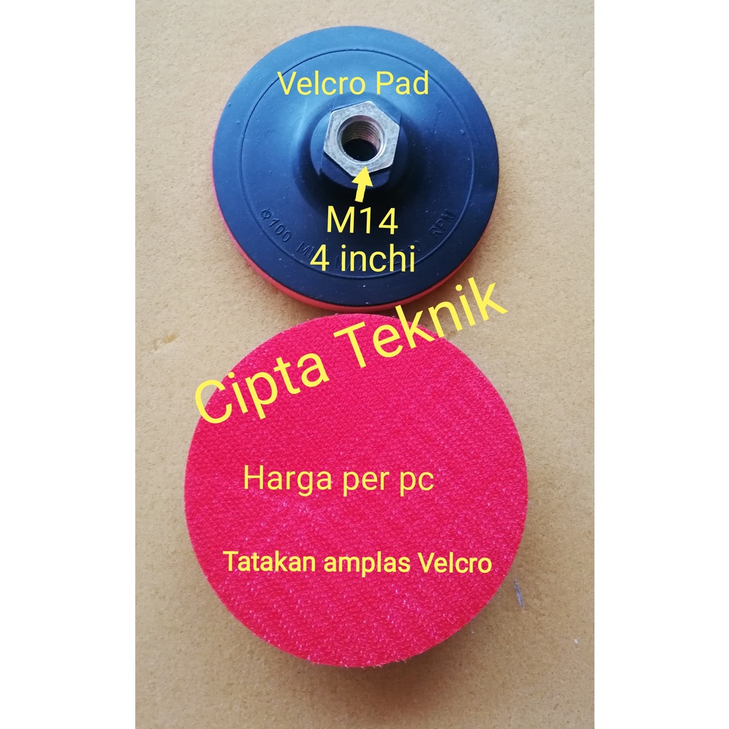 Jual Tatakan amplas Velcro 4 inchi M14 Velcro Pad 4inchi sanding pad ...