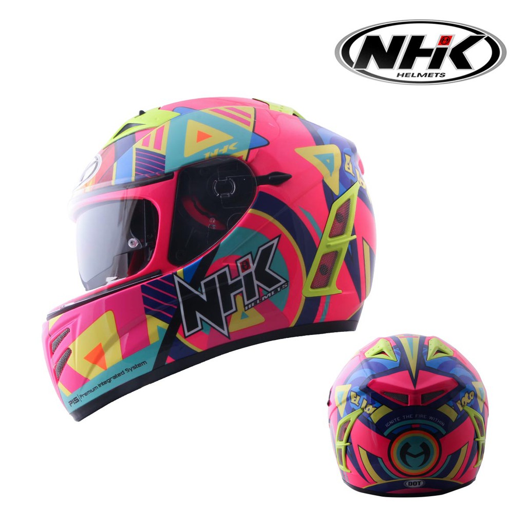 Jual HELM NHK TERMINATOR PIGMENT PINK FLO DOUBLE VISOR HELM NHK ...