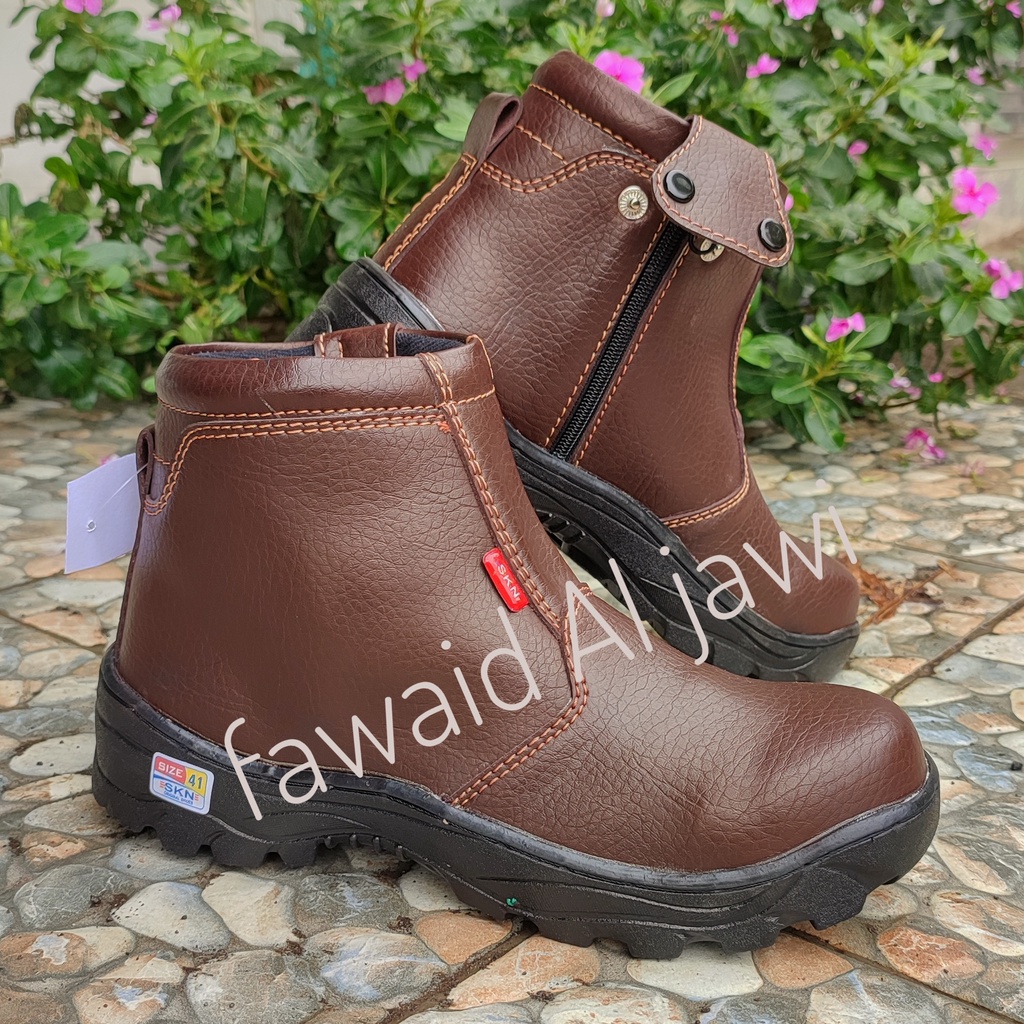 Jual Sepatu Safety Resleting Coklat Semi Boot King Skn Terbaru Ujung ...