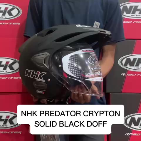 Jual helm nhk predator crypton solid original | Shopee Indonesia