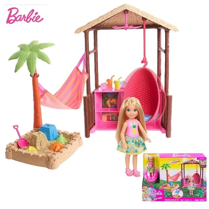 Jual BARBIE MOLDABLE SAND NET BARBIE CHELSEA TIKI HUT BARBIE NETFLIX ...