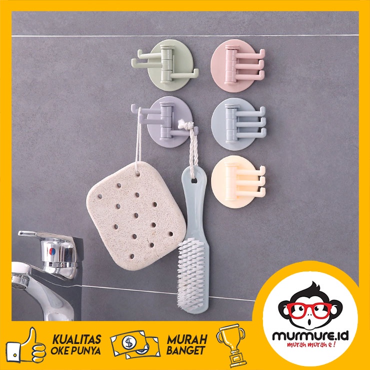 Jual MURMURE.ID | GANTUNGAN TEMPEL HOOK 3 CABANG PUTAR HANGER TEMPEL ...