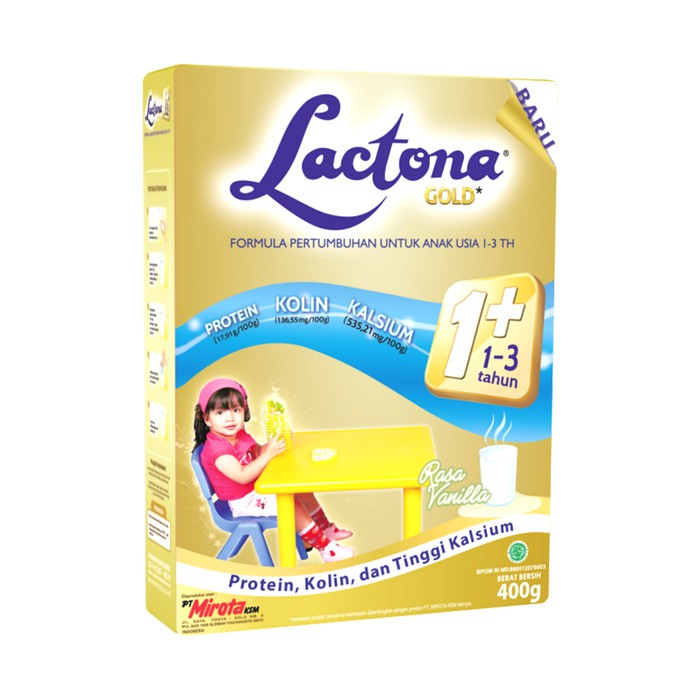 Jual LACTONA 1+ GOLD VANILA 400G | Shopee Indonesia