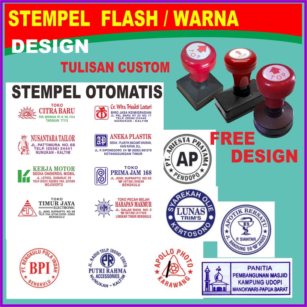 Jual Stempel Flash Warna Otomatis Design Custom | Shopee Indonesia