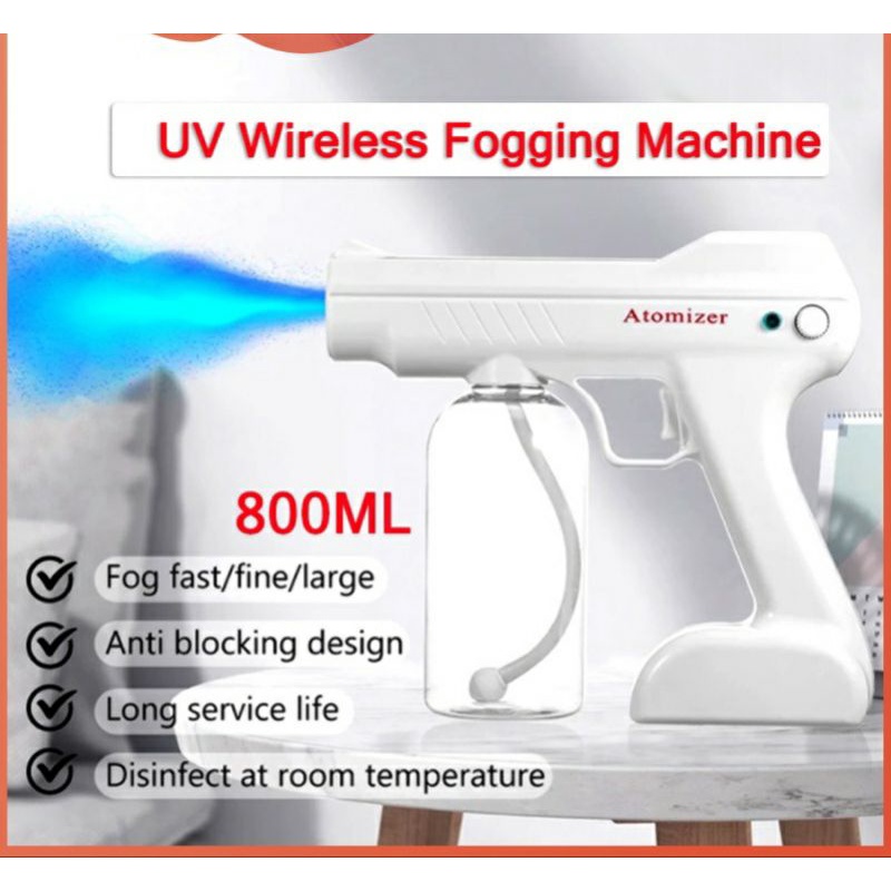 Jual Nano Spray Disinfectan Gun Blue Light UV Atomizer Electric Alat ...