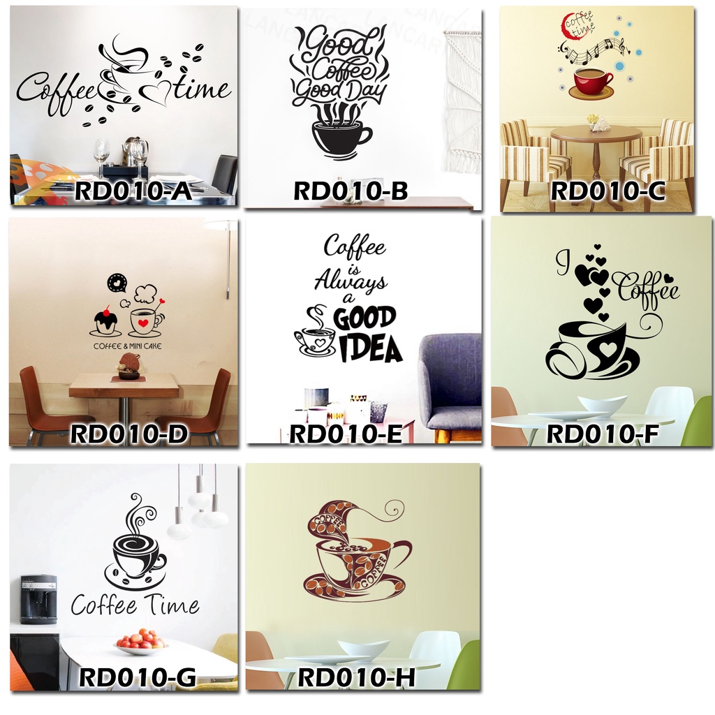 Jual WPSBGS RD010 COFFEE QUOTE KOPI STICKER DINDING 45X30 WALSTIKER ...
