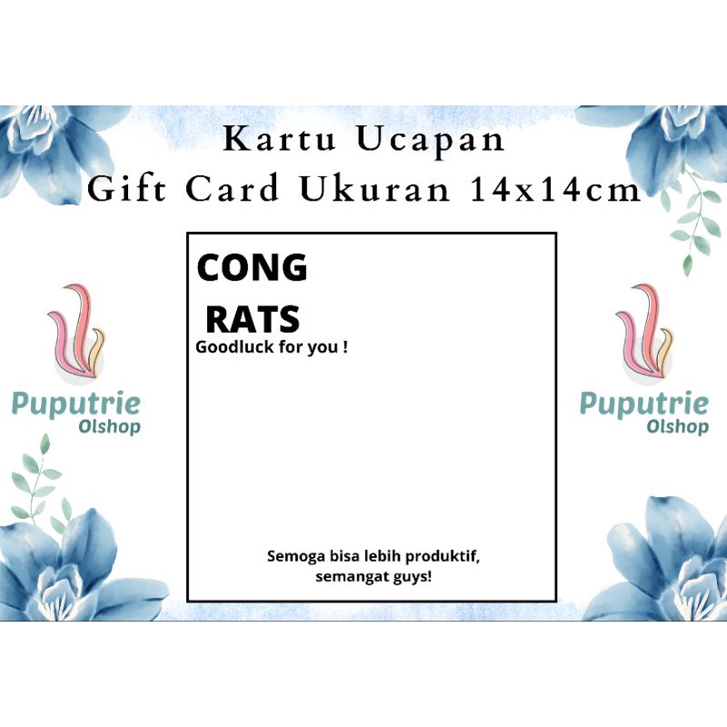 Jual Gift Card Mini - Kartu Ucapan FREE PLASTIK Ukuran 14x14 | Shopee ...