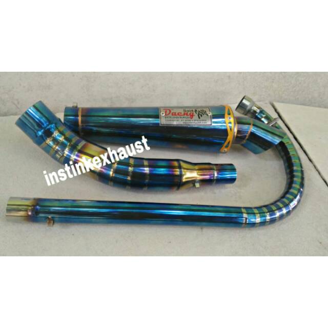 Jual fullsystem Knalpot Racing Bluemoon vixion & new vixion Pipa Leher ...