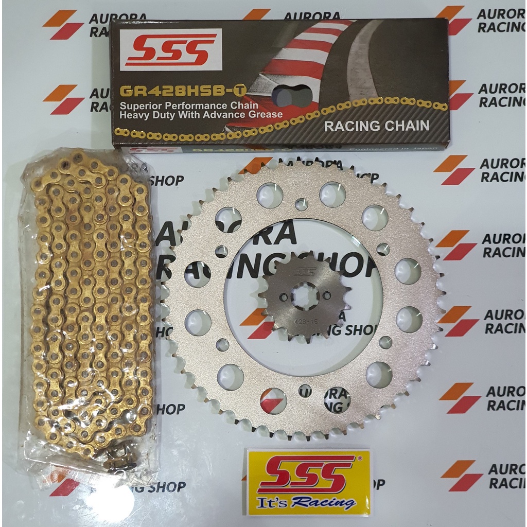 Jual Gear Set SSS R15 V3 / R15 V4 / R15M Vixion R VVA / XSR / MT 15 & Rantai SSS 428 HSBT Gold ...